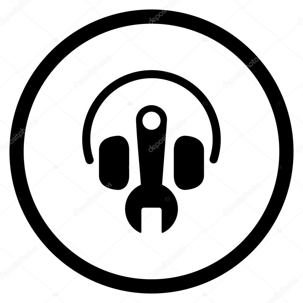 Headphones Tuning Rounded Icon — Stock Photo © ahasoft #97017670