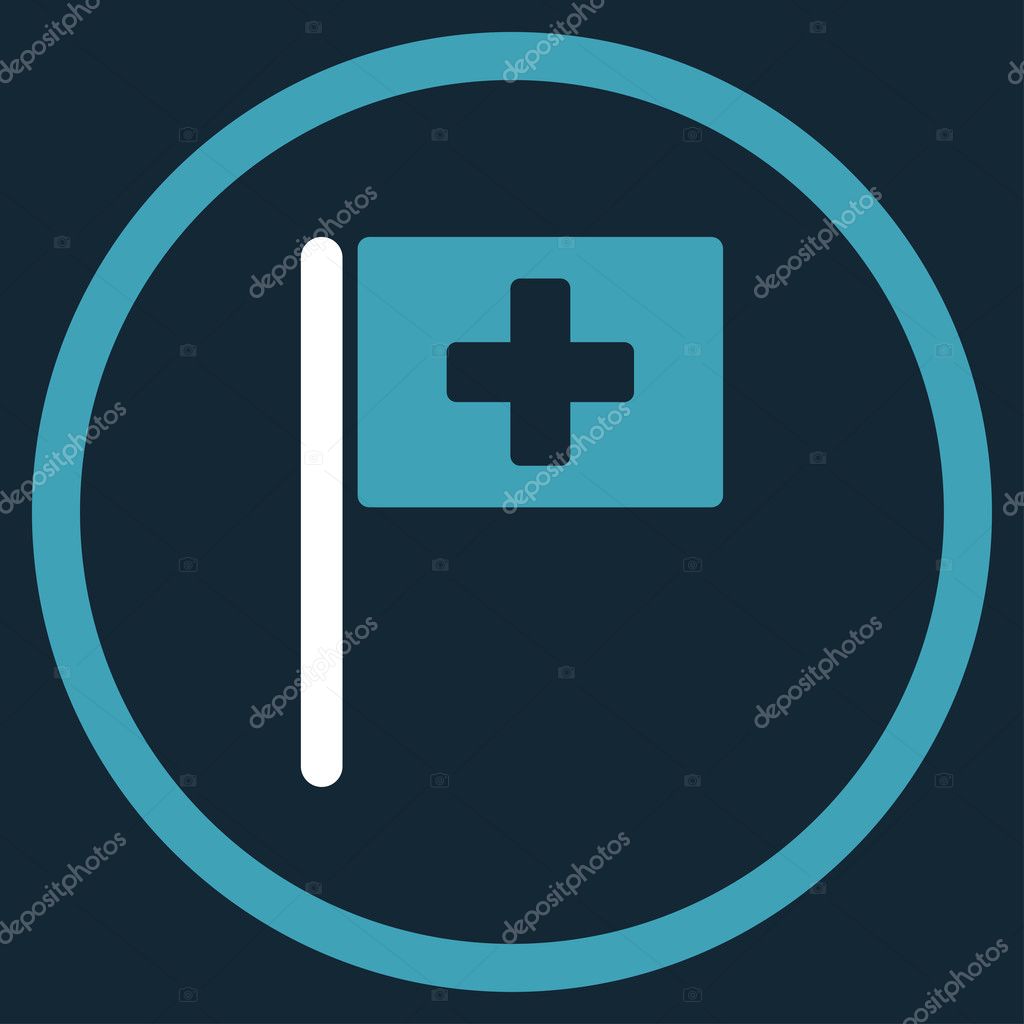 Hospital Flag Rounded Icon — Stock Photo © ahasoft #97101190