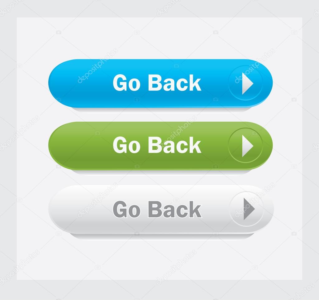 Set of vector web interface buttons. Go back. Stock Vector Image by ...