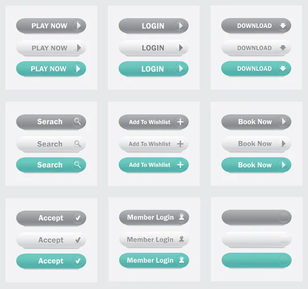 Web interface buttons. — Stock Vector © Darya_Geraskevich #122632428