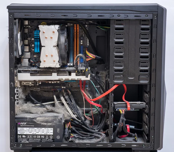 The main components of the outdated, dusty and non-working computer ...