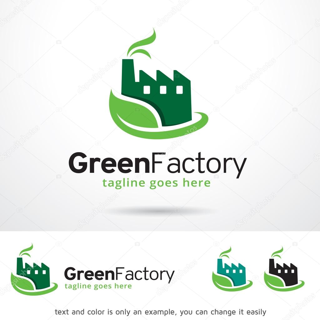 Green Factory Logo Template Design Vector — Stock Vector ...