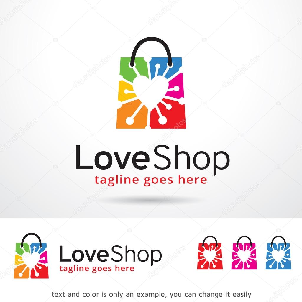 Love Shop Logo Template Design Vector Stock Vector Image by ...