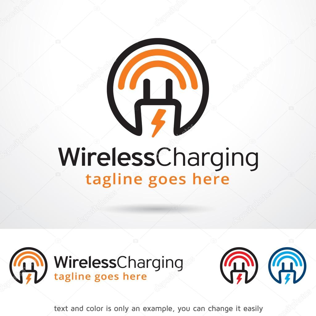 Wireless Charging Logo Template Design Vector Stock Vector Image by ...