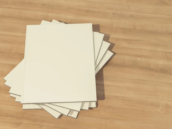 Open magazine cover with blank white page mockup on fabric background ...