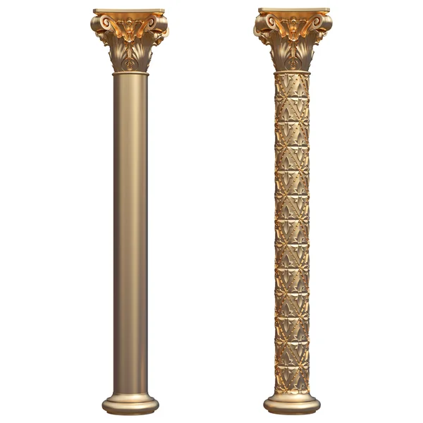 Golden columns isolated on white background Stock Photo by ©vasssaa ...