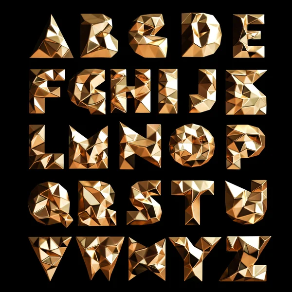 3d set chrome geometric shapes alphabet letters Stock Photo by ©vasssaa ...