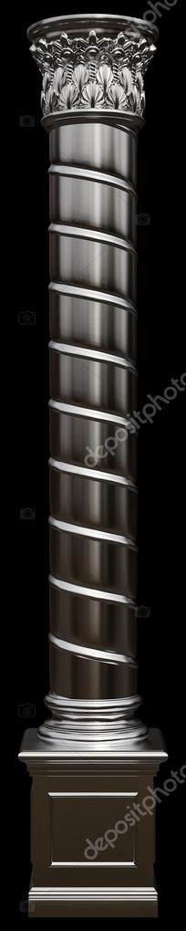 Chrome columns isolated on black background — Stock Photo © vasssaa ...