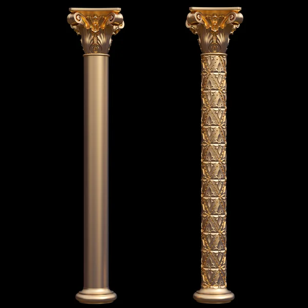 Golden columns isolated on white background Stock Photo by ©vasssaa ...
