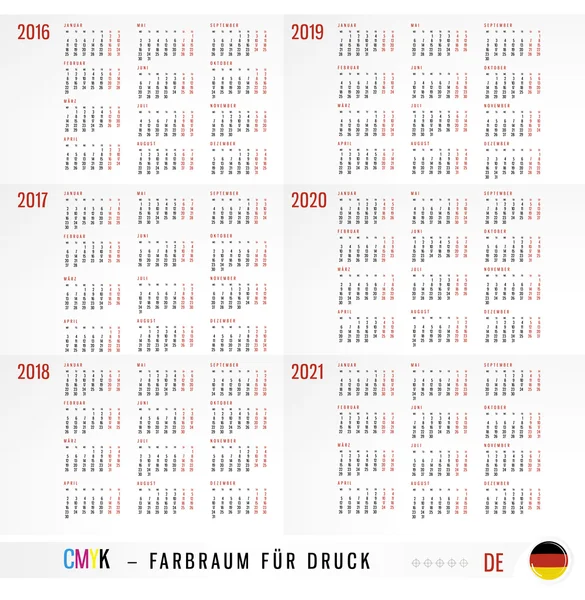 Calendar 2016 2017 2018 2019 2020 2021 vector Set in French. Wee ...