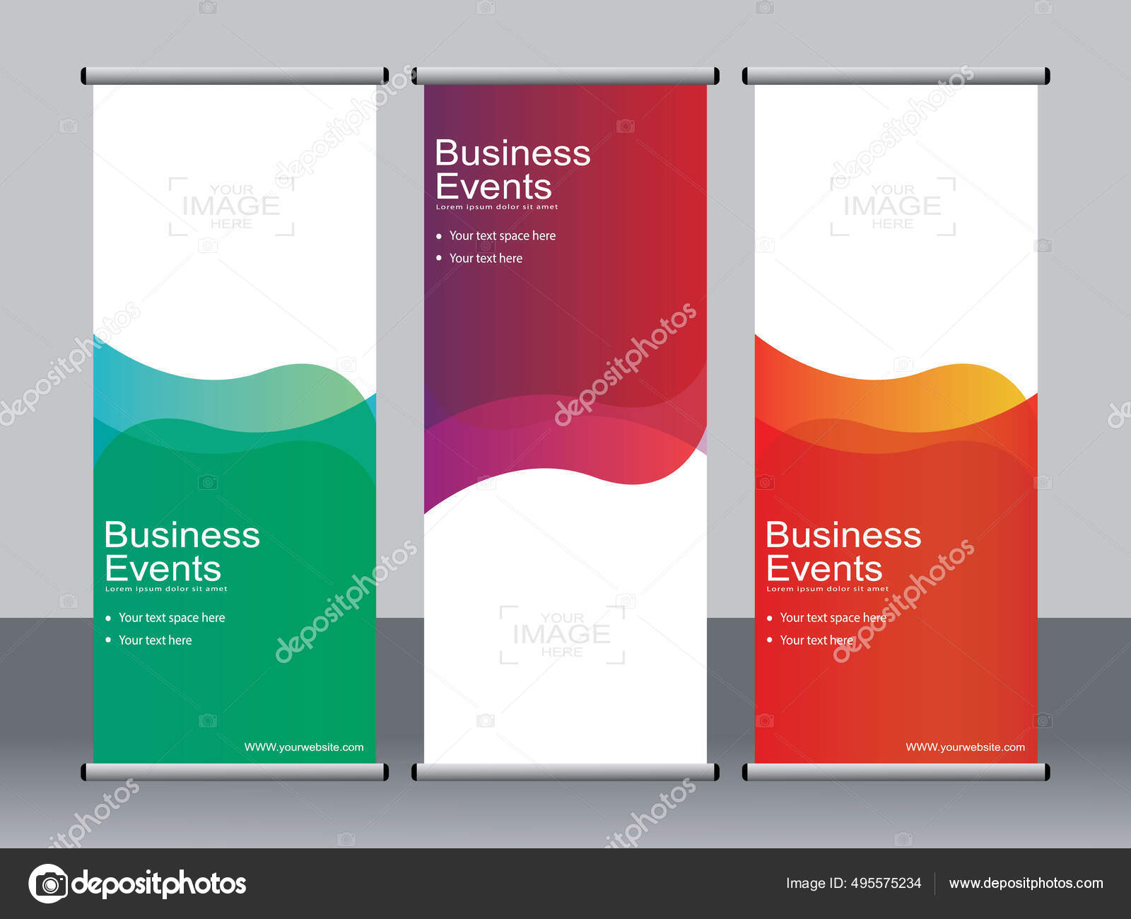 Banner Negócios Roll Set Standee Banner Template Banner Moderno Vetor ...