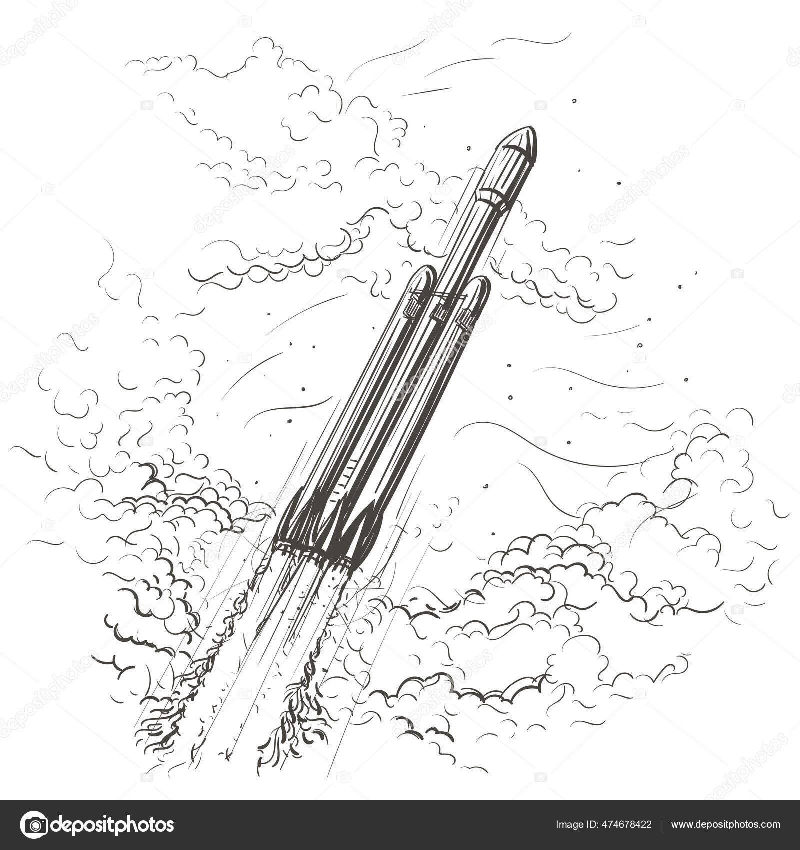 Falcon 9 Rocket Drawing
