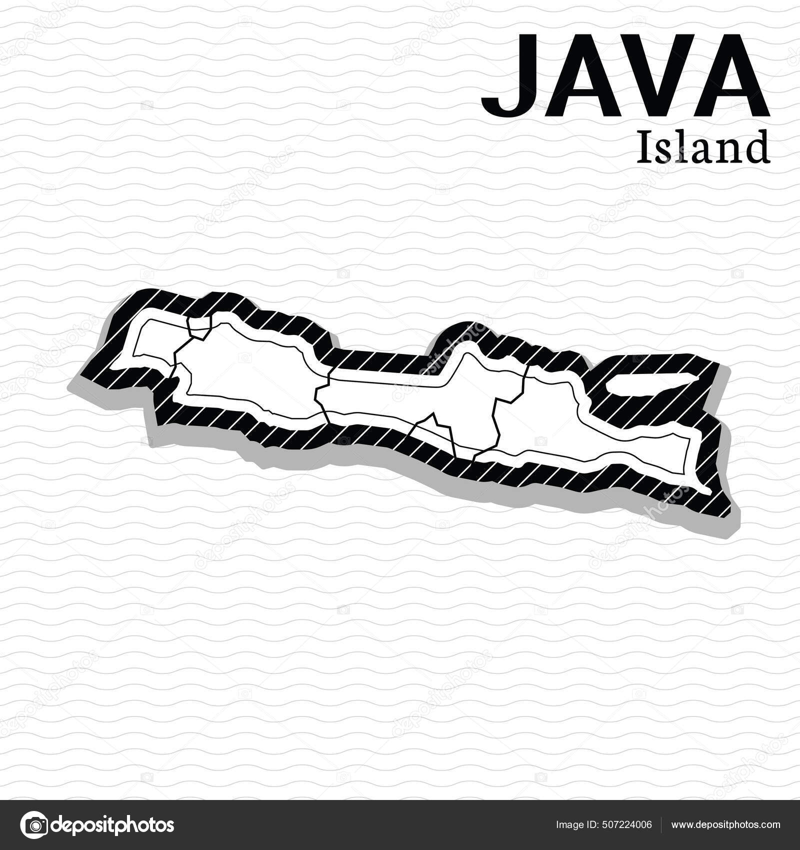 Pasca Templat Untuk Media Sosial Java Island Vektor Peta Hitam Vektor ...