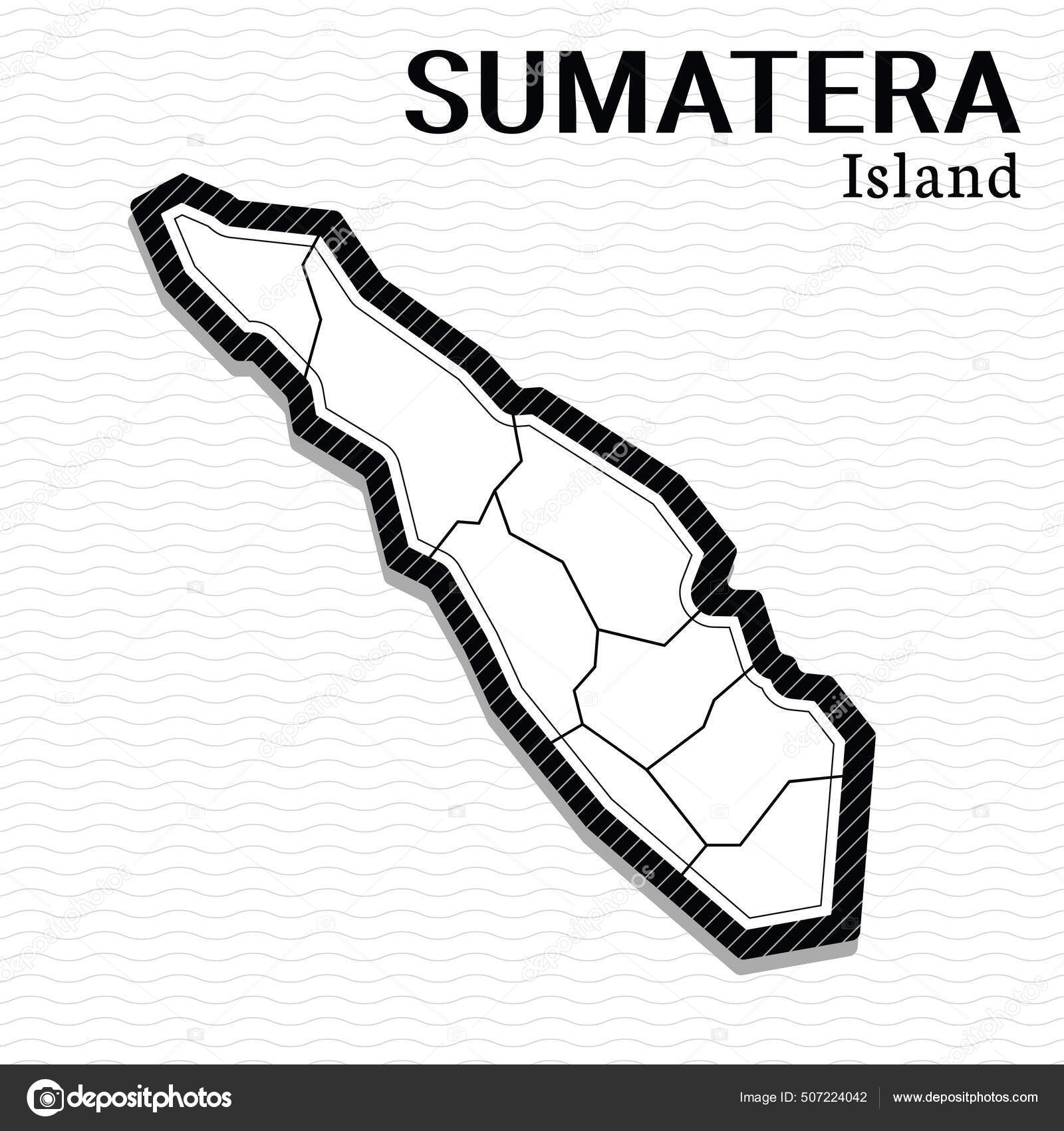 Post Template Social Media Sumatra Island Vector Map Black White Stock ...