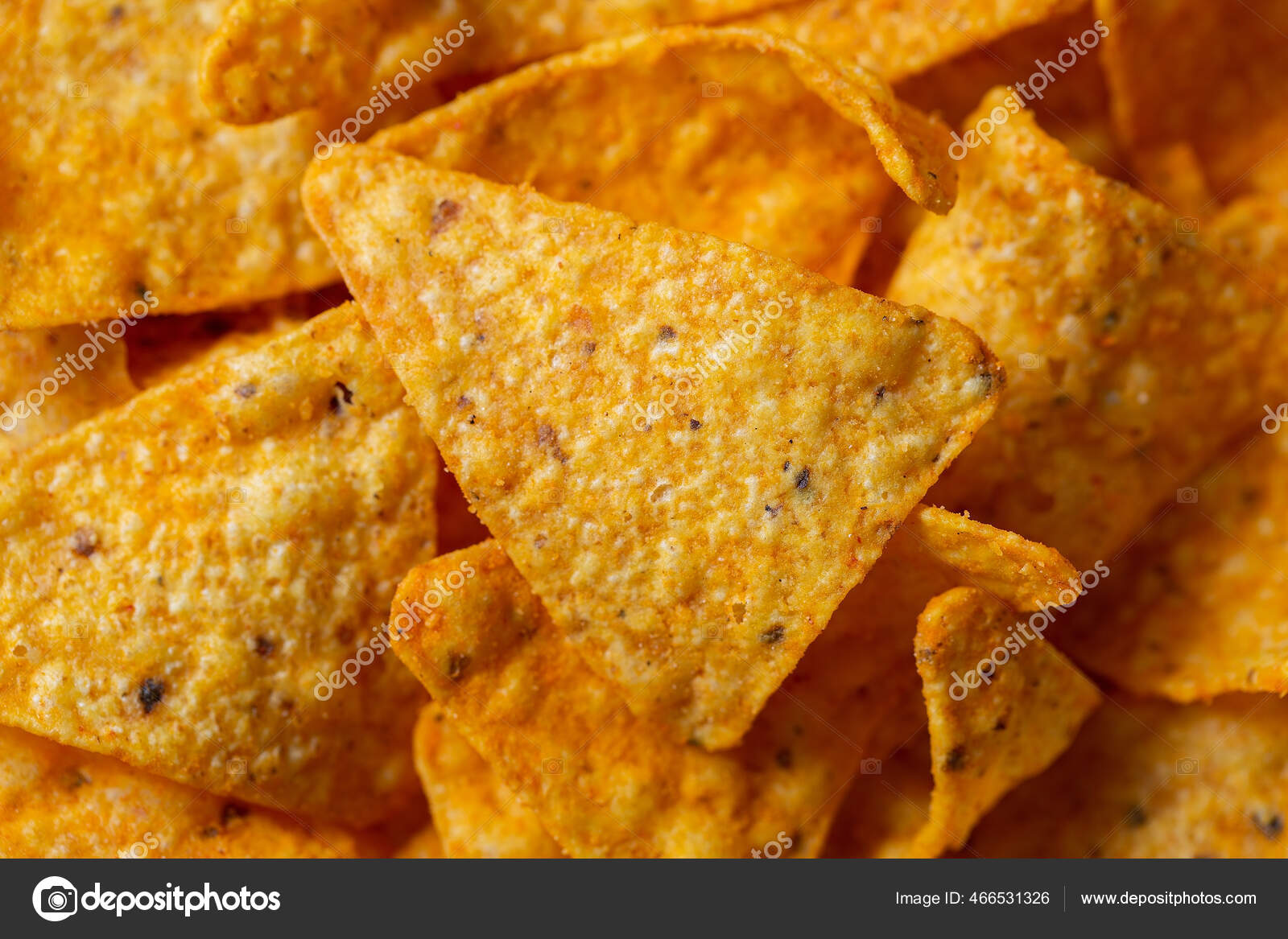 Crispy Corn Chips Triangular Shaped Nachos Cheese Flavor Fast Food ...