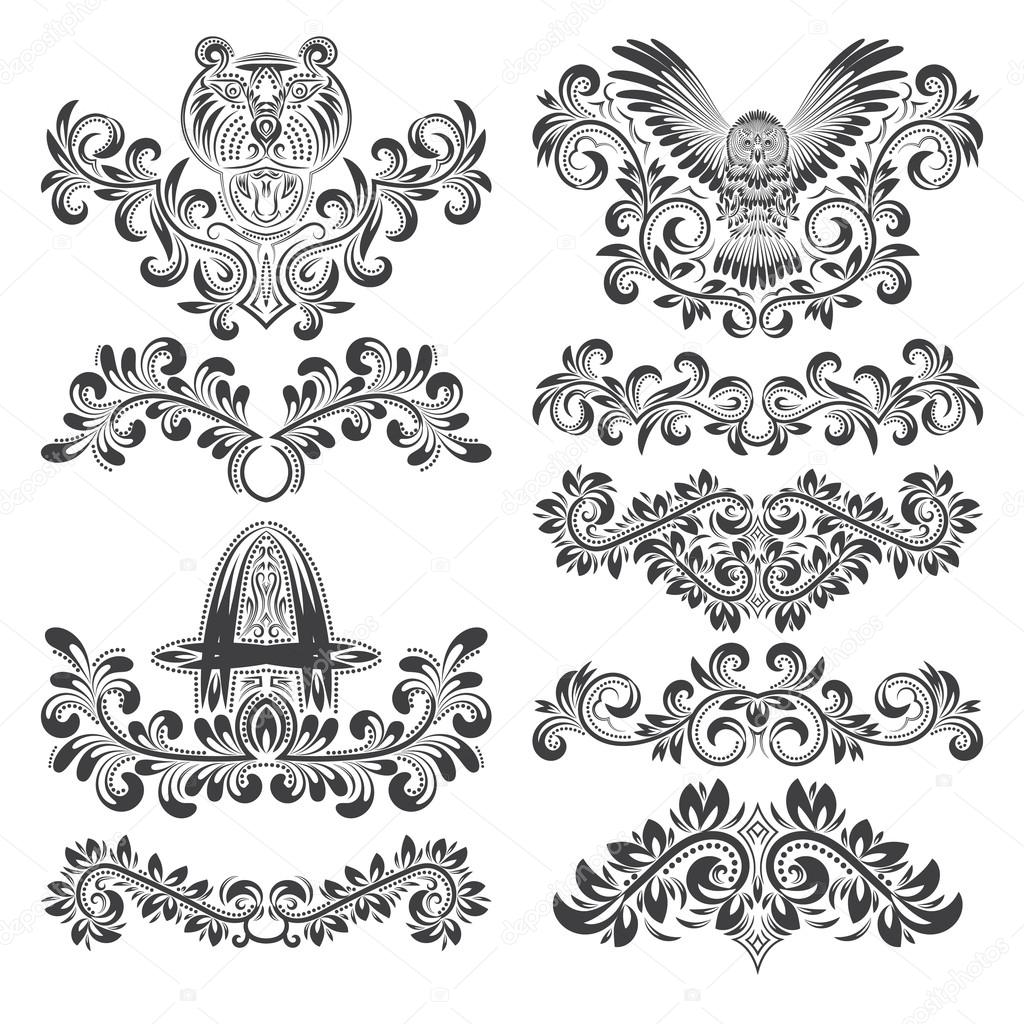 Design ornamental elements set Stock Vector by ©vectordivider 101132434
