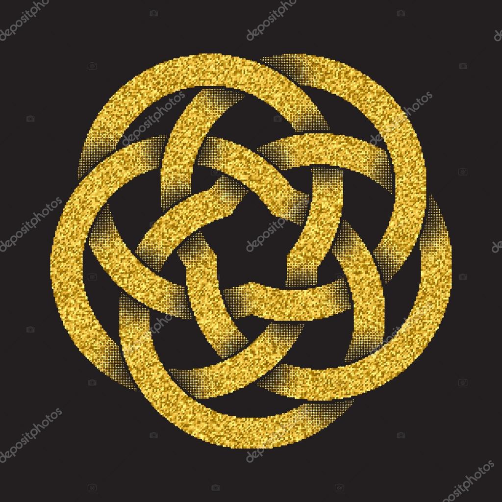 Símbolo dorado brillante en forma de mandala circular Vector de Stock ...
