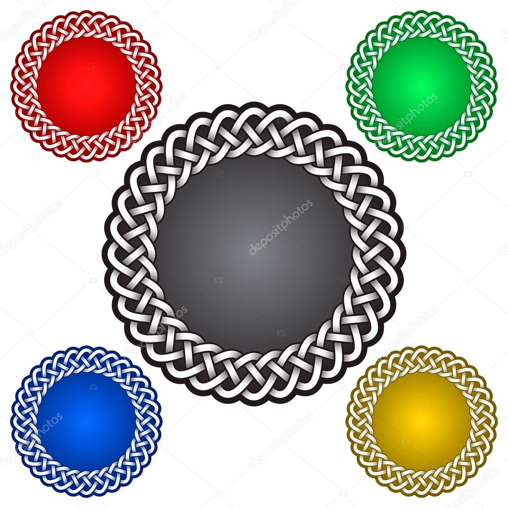 Marco trenzado circular para el dise o del logotipo en estilo nudos celtas. Plantilla de tatuaje ...