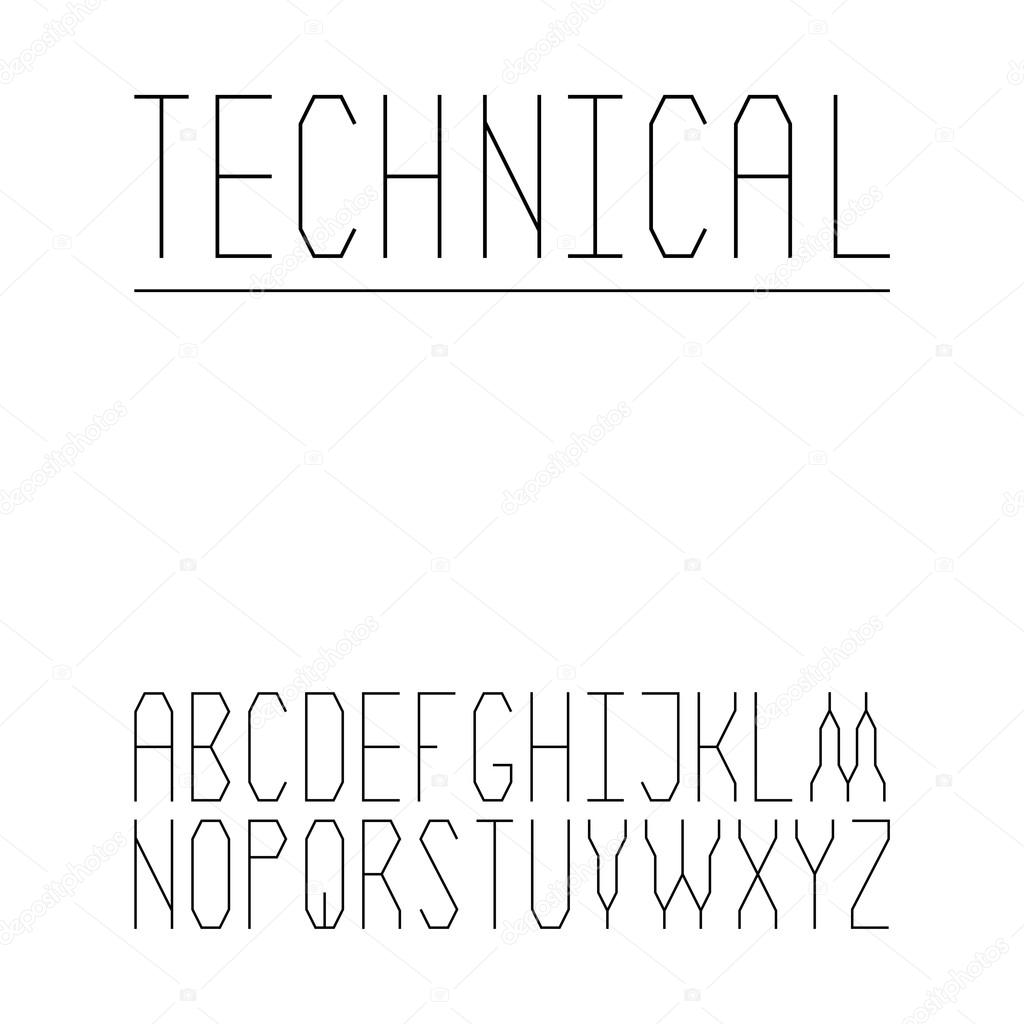 Technical font set Stock Vector Image by ©aiymdesign #80013984