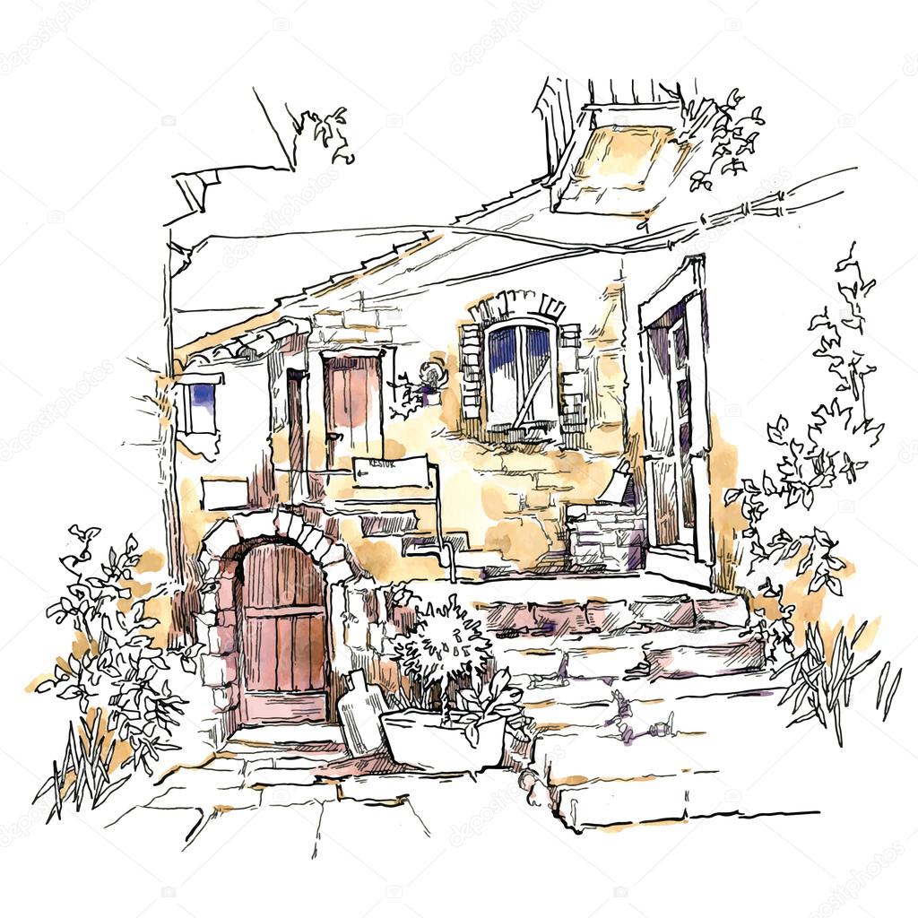 Hand made sketch of old street. Stock Illustration by ©ring-ring #84630040 Hand made sketch of old street. Stock Illustration by ©ring-ring #84630040