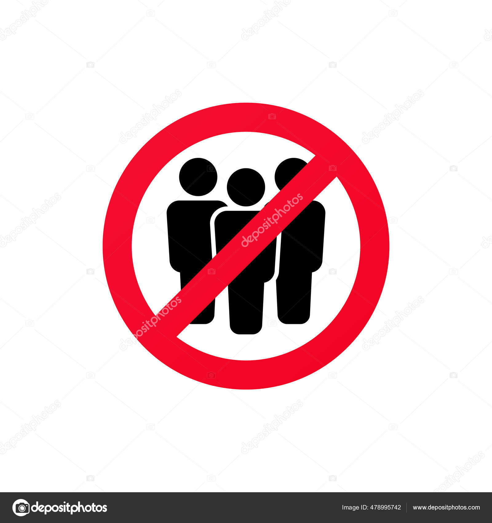 Group People Prohibition Sign Prohibition Sign Quarantine Public Access ...