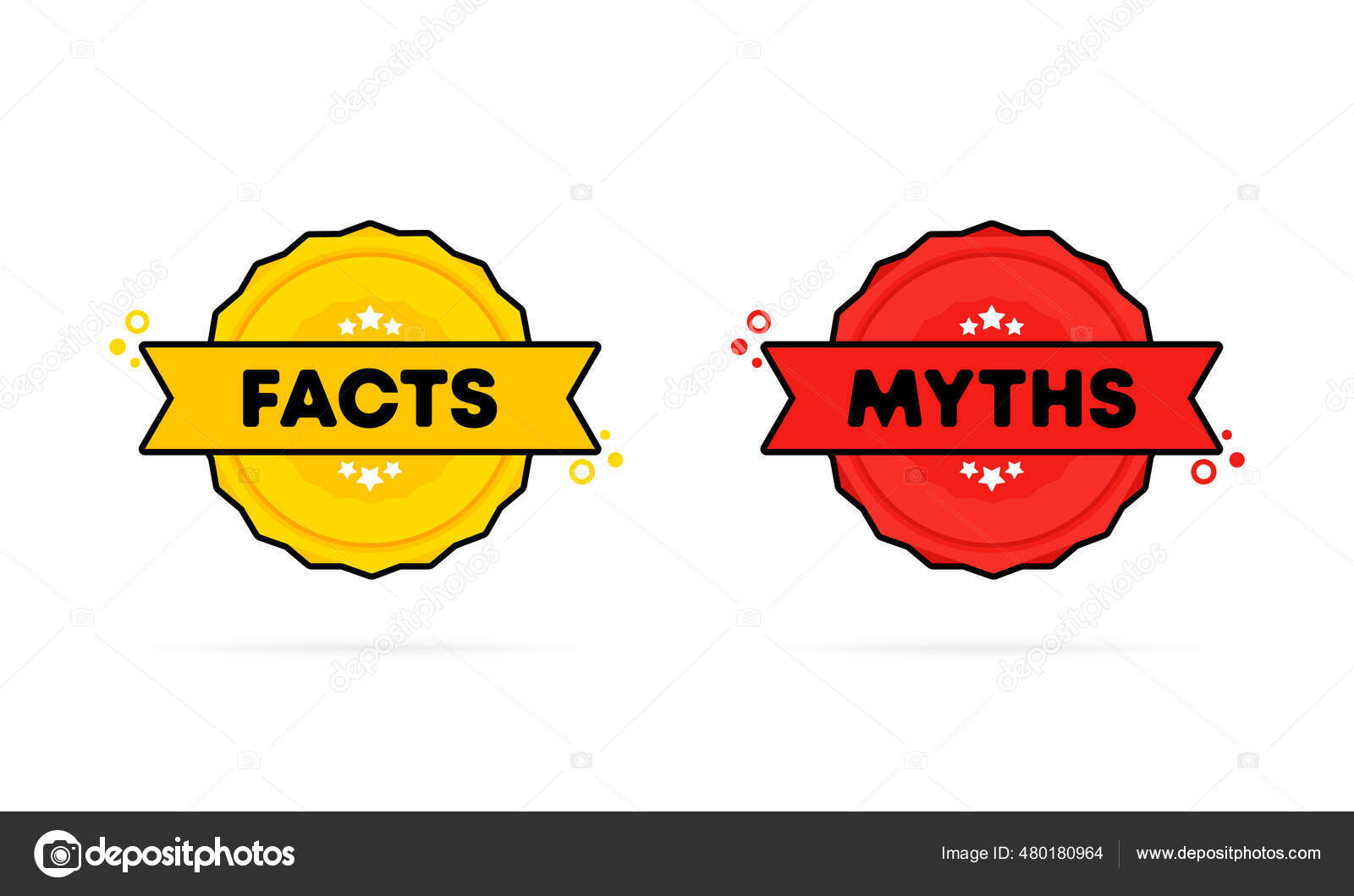 Facts Myths Stamp Vector Facts Myths Badge Icon Certified Badge Stock ...