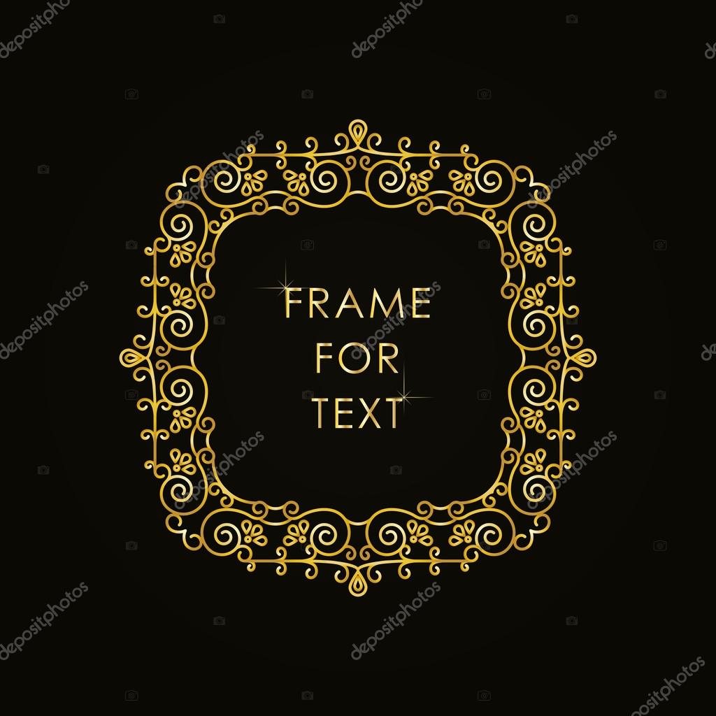 Frame with space for text in outline style Stock Vector by ©KateKu 92466200