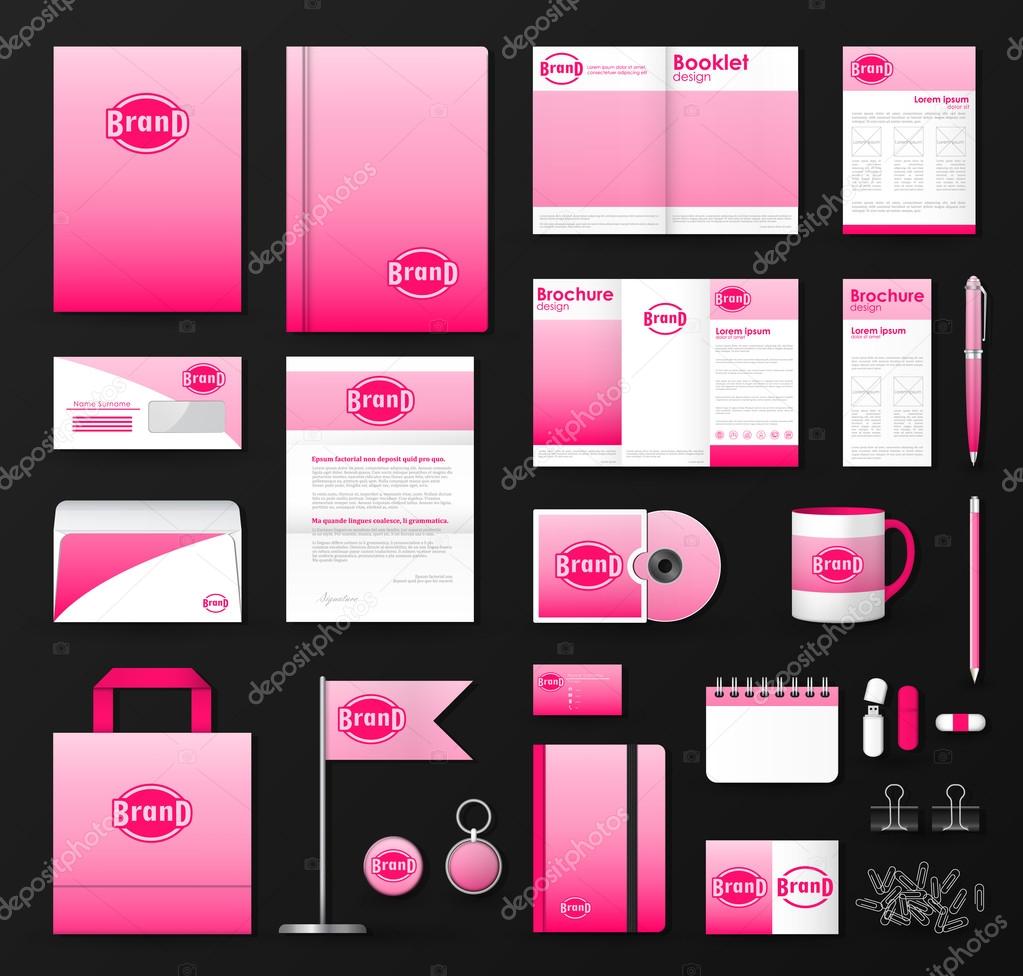 Business corporate identity template set with logo Stock Vector Image ...