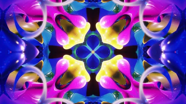 3d render. Abstract symmetric 3D structures like liquid kaleidoscope ...