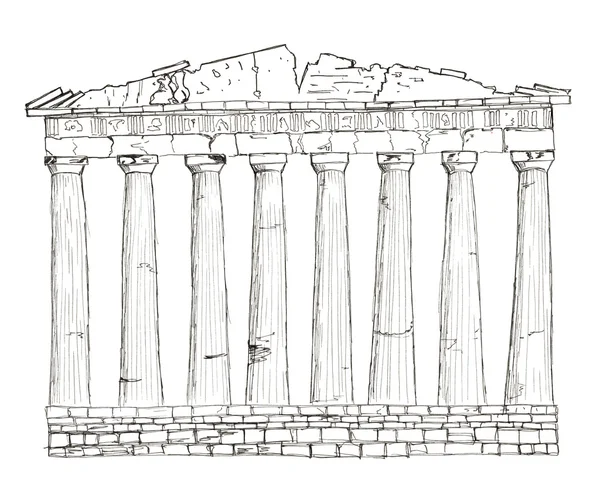 Sketch hand drawn Greece Athens Parthenon lettering — Stock Photo ...