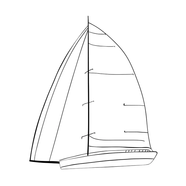 Contour of sailboat isolated on white. Stock Vector Image by ©Olga ...