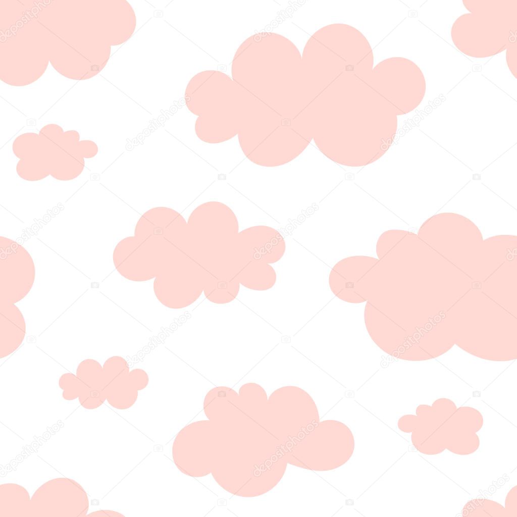 Nubes rosadas. Fondo simple sin costuras con suaves nubes de dibujos ...