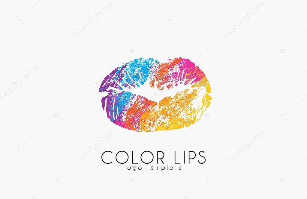 Diseño del logo de los labios. Los labios de mujer. Labios de color ...