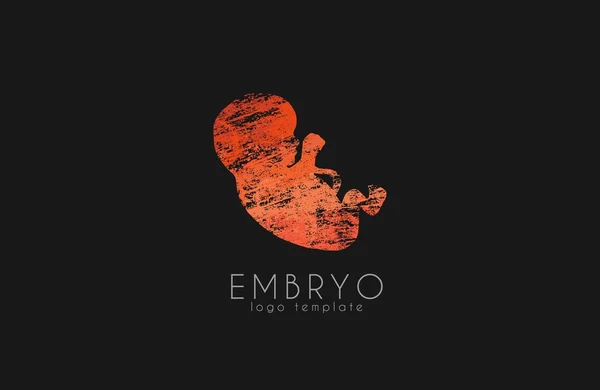 Embryo logo design. Silhouette of embryo baby in gunge style. Creative ...