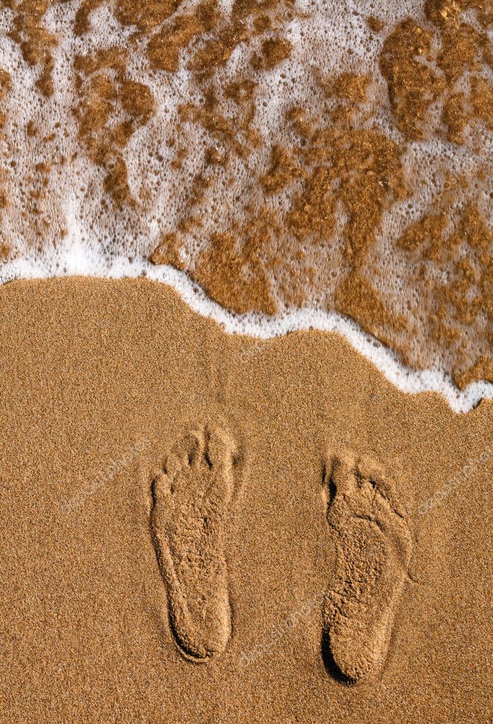 Footprints in the sand. beach — Stock Photo © tema_kud #110957984