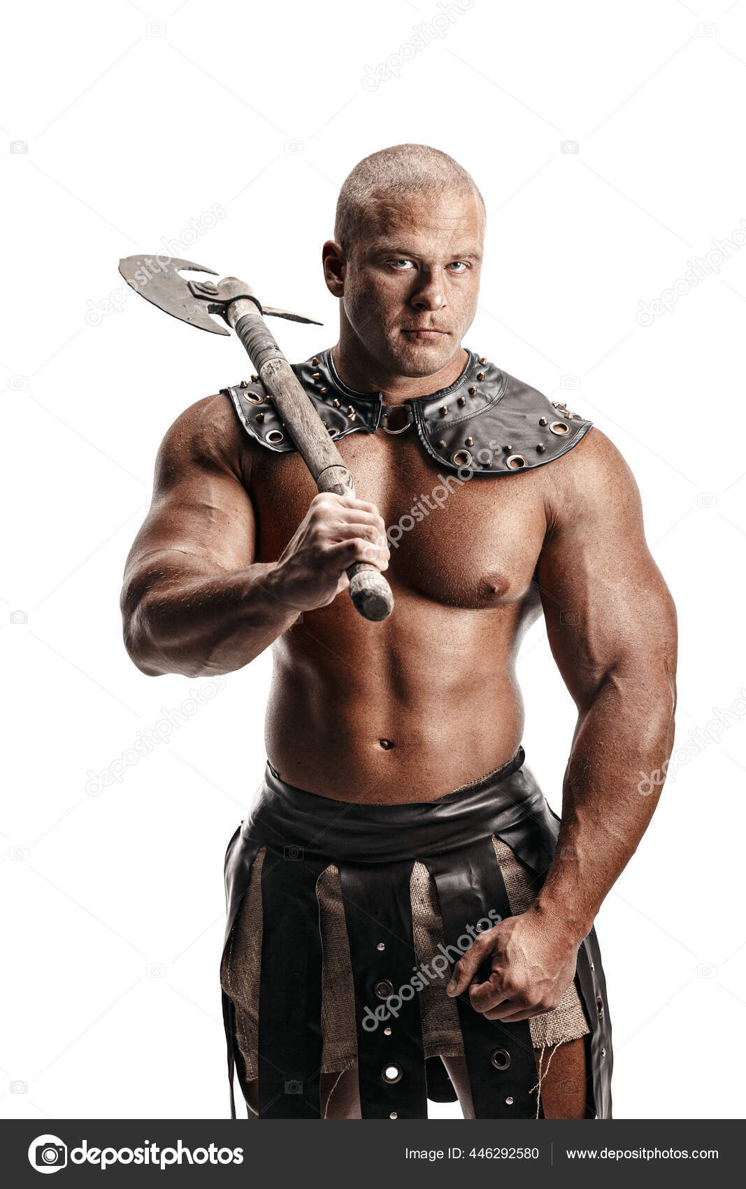 Angry warrior with axe Stock Photo by ©zamuruev 446292580