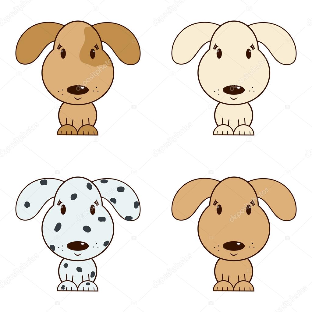 Perro lindo dibujado a mano en estilo de dibujos animados. Adopta un ...