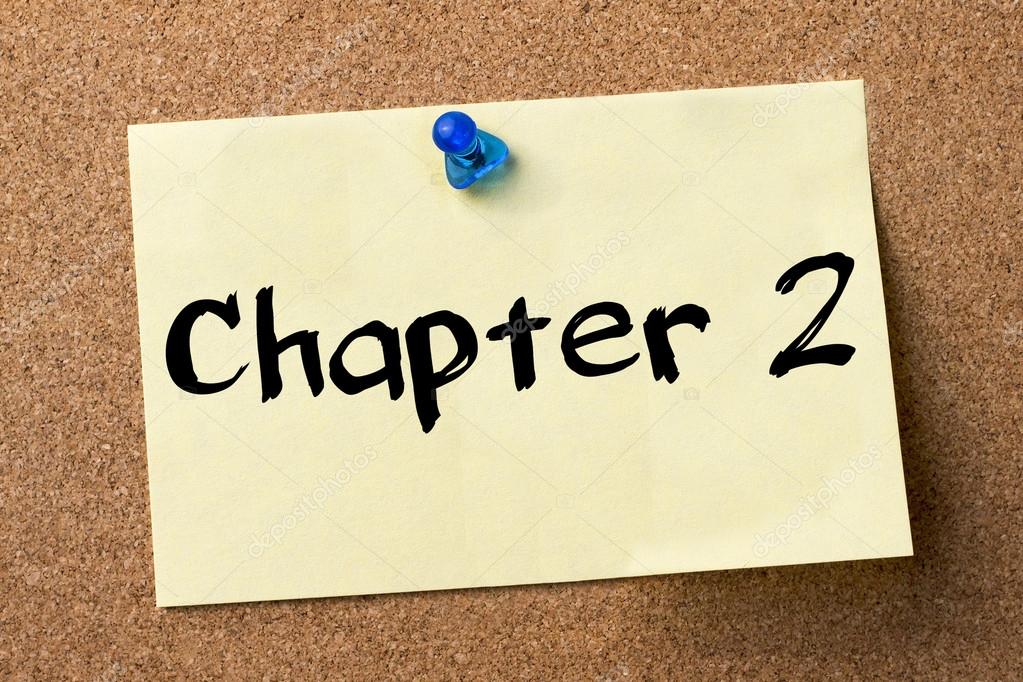 Chapter 2 - adhesive label pinned on bulletin board — Stock Photo © zsirosistvan #100259034