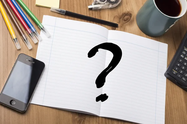 Question mark - Note Pad With Text On Wooden Table - Stock Image ...