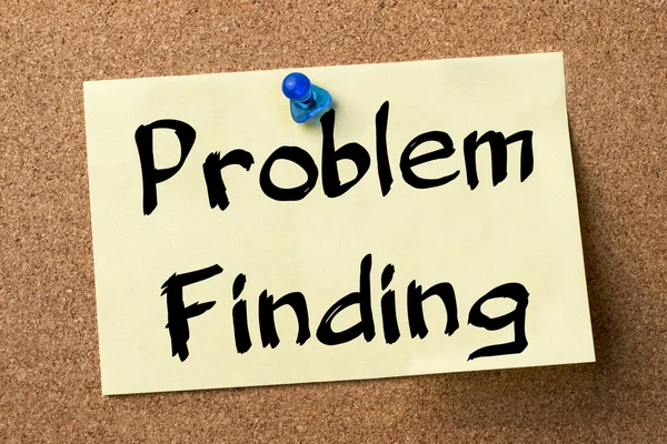Troubleshooting - adhesive label pinned on bulletin board — Stock Photo ...
