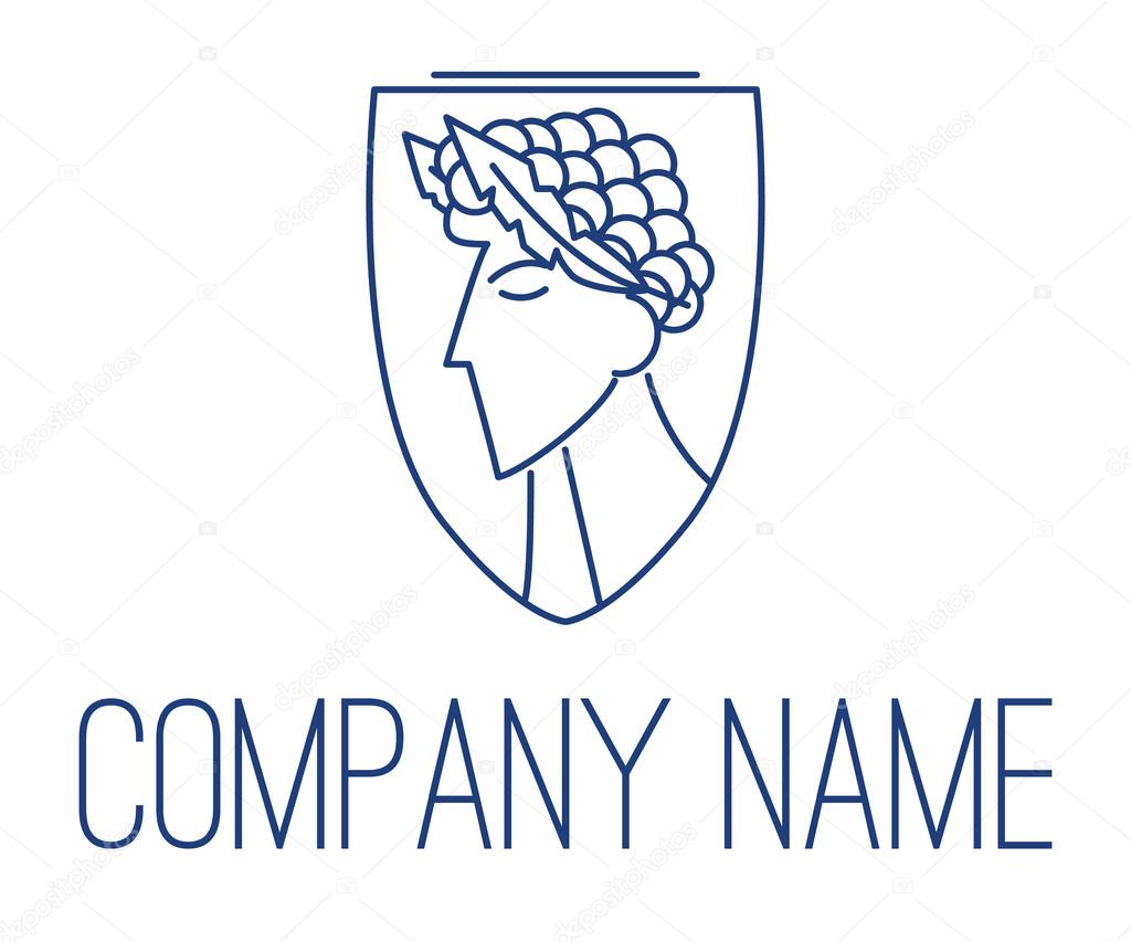 Roman Face Logo Roman Sage Profile Symbol, Nordic Man Head Emblem,