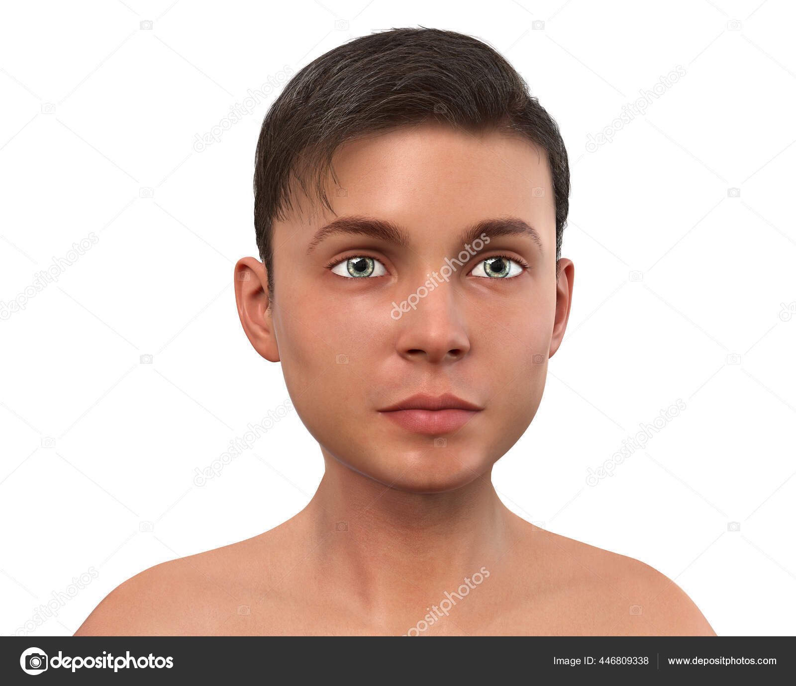 Healthy Boy Illustration Showing Normal Teenager Boy Face Neck Stock ...