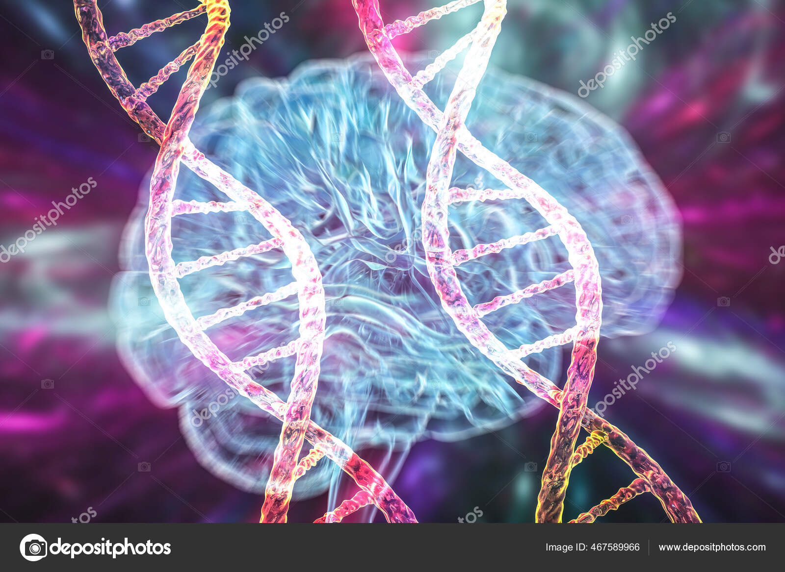 Genetic Brain Disorders Conceptual Illustration Mutations Dna Leading ...