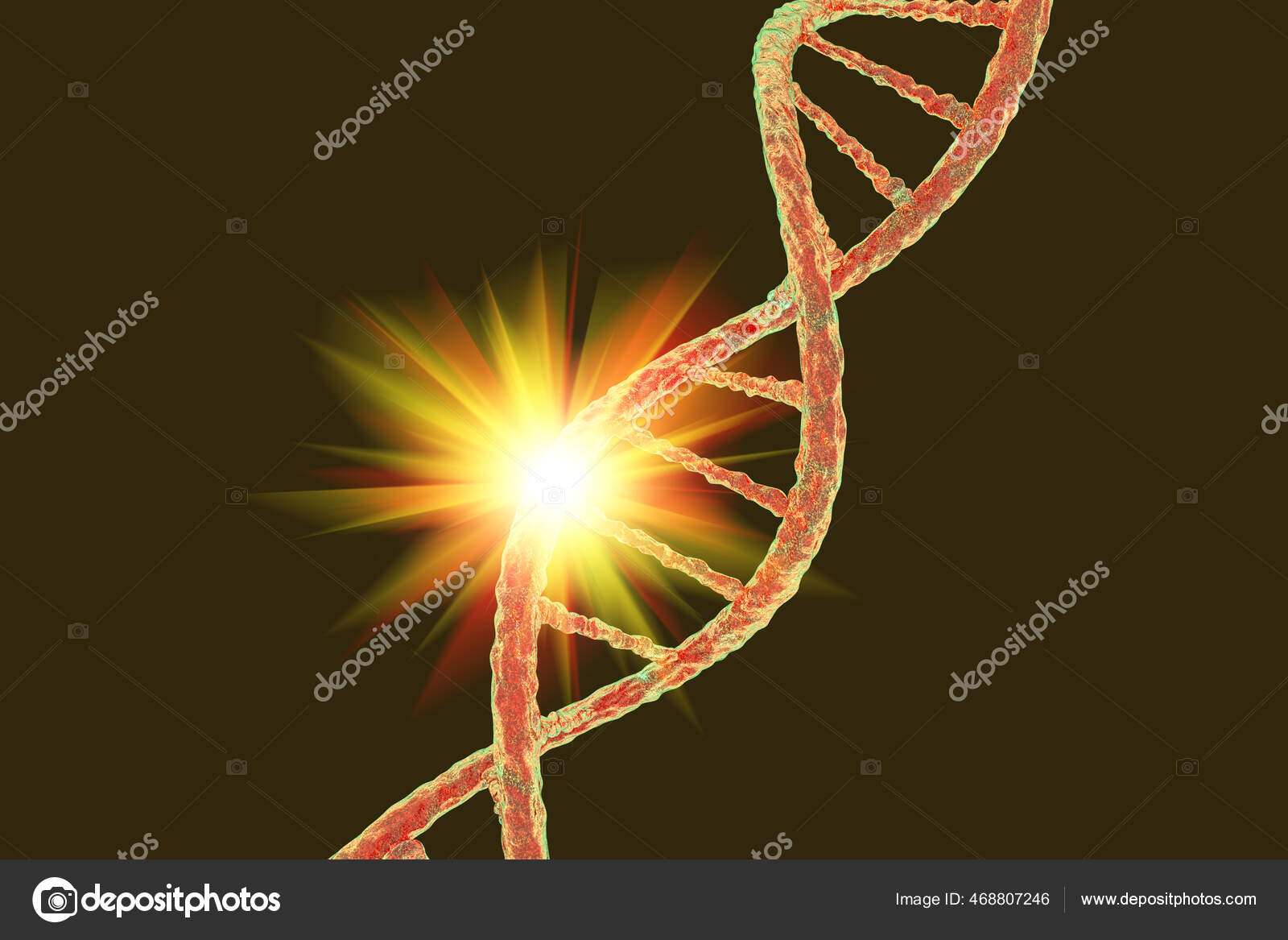 Genetic Mutation Conceptual Illustration Double Stranded Dna Molecule ...