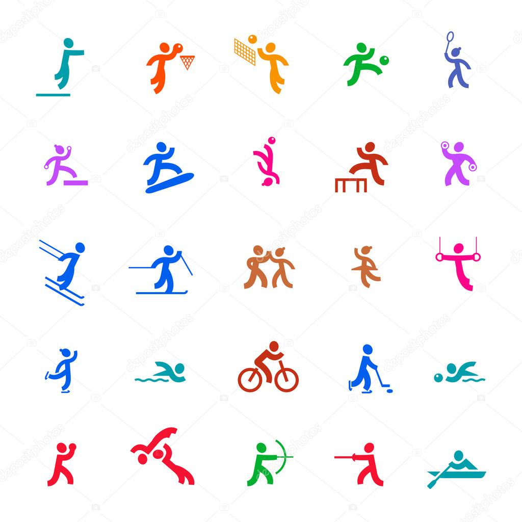 Conjunto de iconos deportivos. Color: . Vector de stock por ©Brisker ...