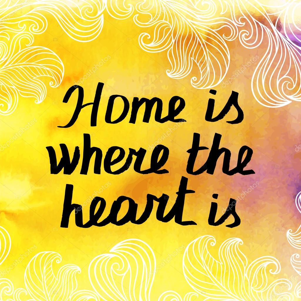 Home, heart Hand Drawn Lettering Stock Illustration by ©phoenix_olga ...