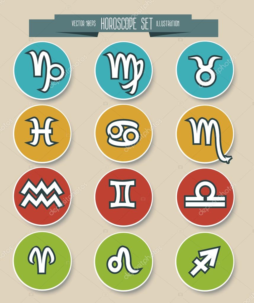 Zodiac horoscope signs icons Stock Vector by ©phoenix_olga 82595868