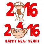 Happy New Year 2016 year of the monkey Stock Illustration by ©tieulong ...