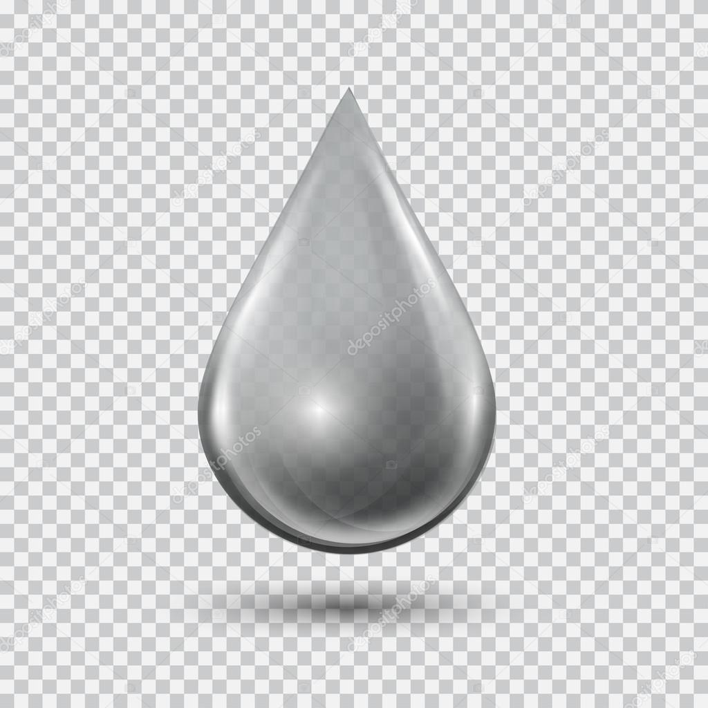 Transparent waterdrop on light gray background. Water bubble with ...