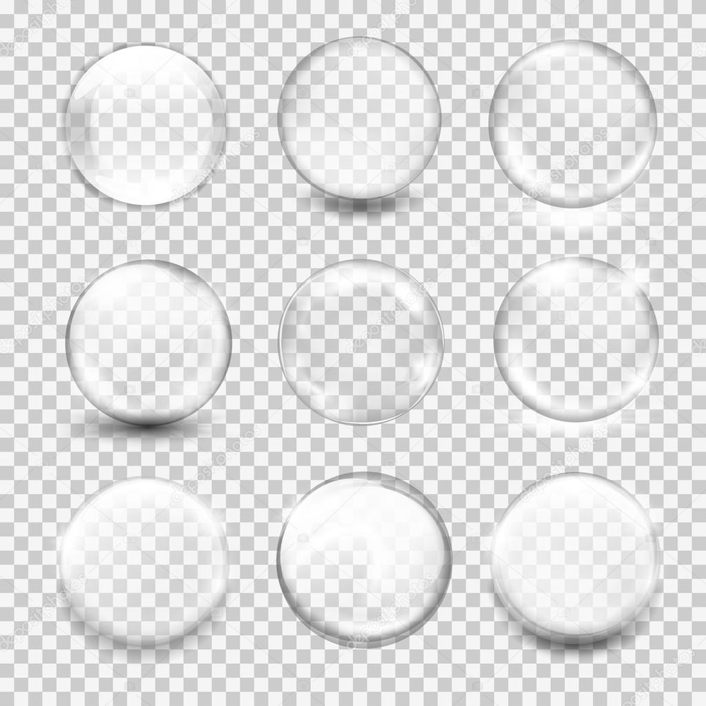 White transparent glass sphere with glares and highlights Stock Vector ...